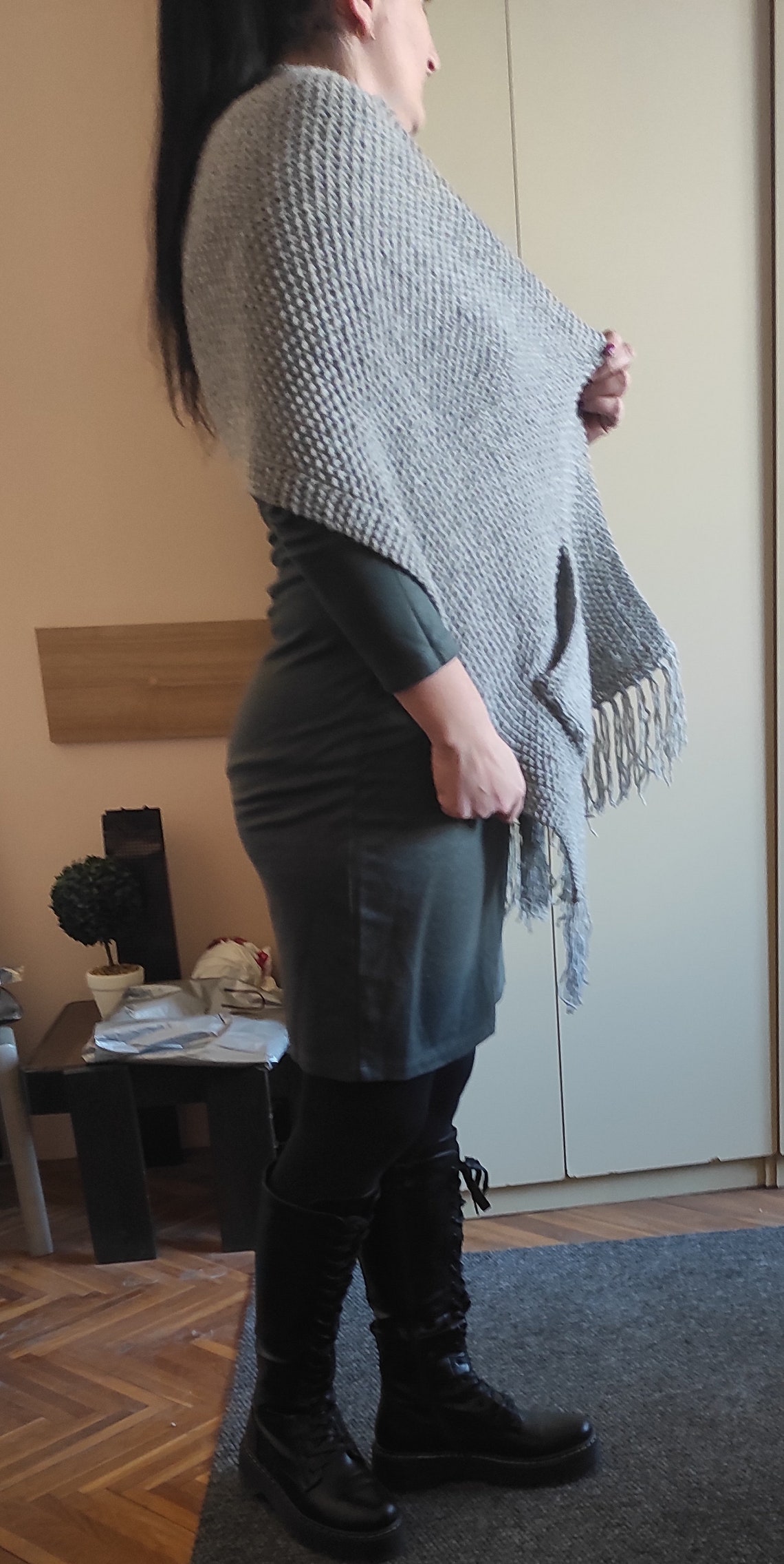 Diamond Pocket Shawl Knitting Pattern Beginner Knitting Scarf | Etsy