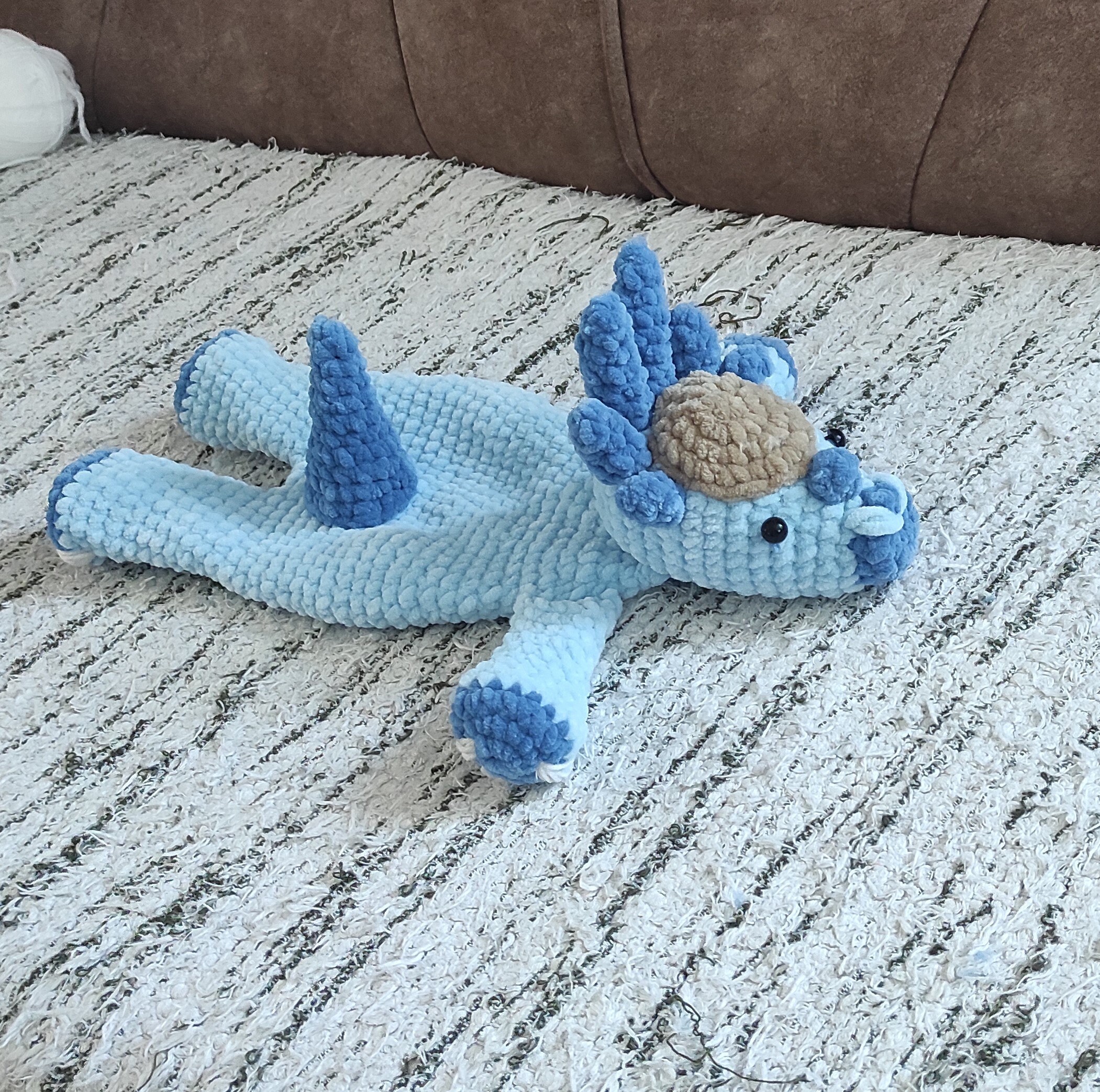Crochet Dinosaur Snuggler Pattern: Amigurumi Stygimoloch Plush (PDF ...