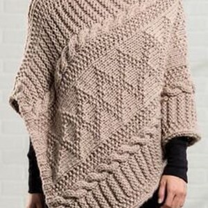 Knitting Pattern Poncho Chunky Pattern Knitting Pattern Poncho Women's ...