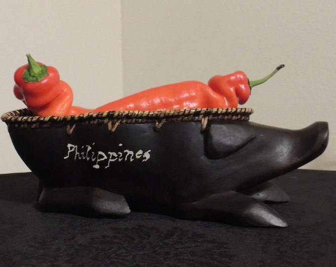 Midcentury French Pig Platter, Serving Pig Platter Tray, Pig Sculpture ...