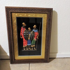 1980's African Tribal Shadow Box, Zulu Warriors, Matted and Framed. - Etsy
