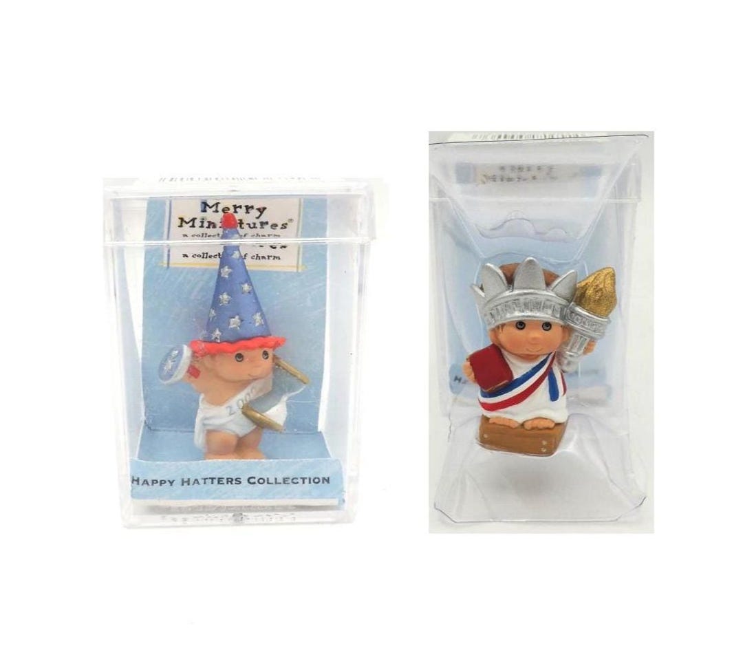 Set of 2 Happy Hatters Collection Tiny Topper Libby Crown Hallmark ...