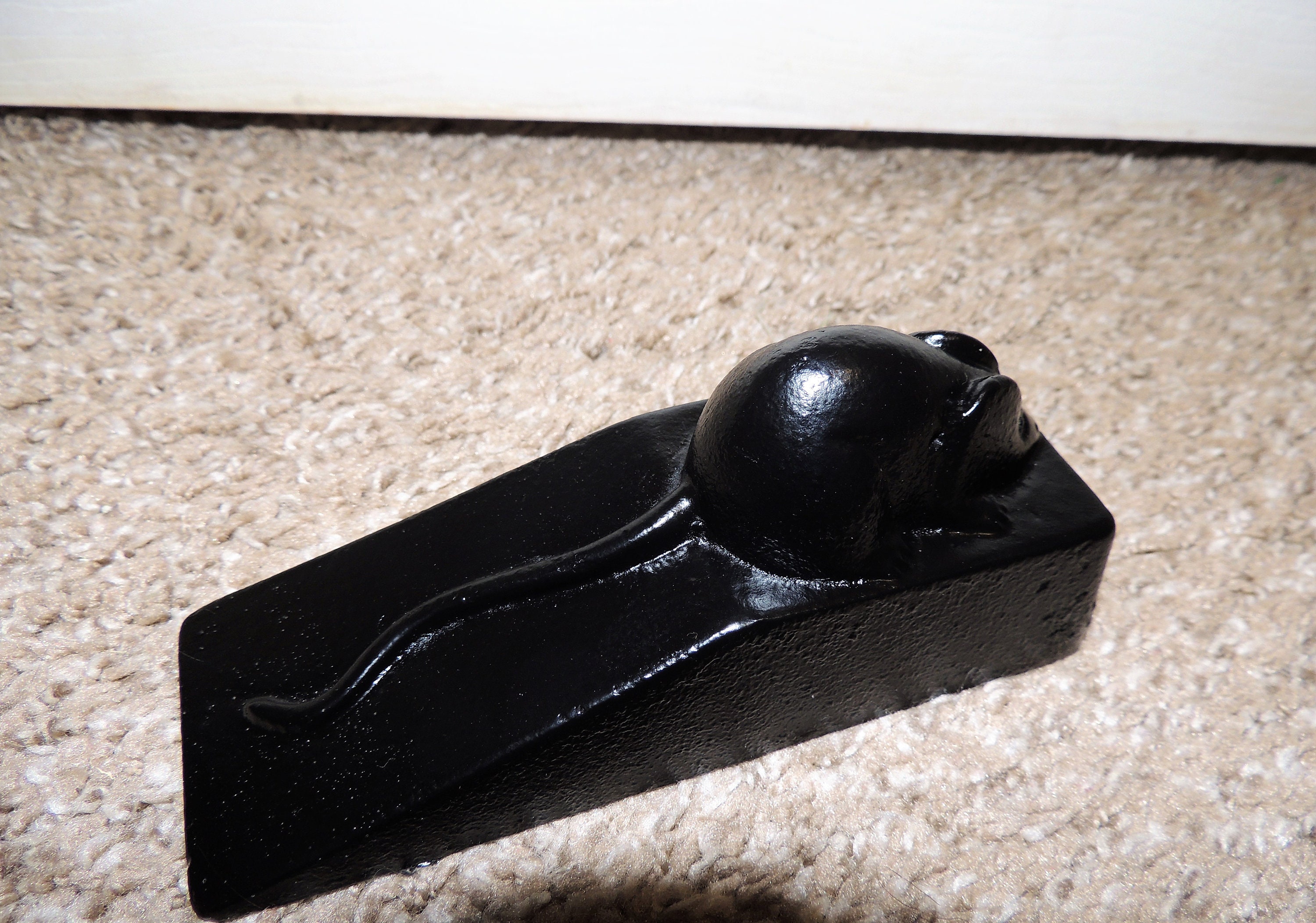 Vintage Cast Iron Mouse On Cheese Door Stop Mid Century | Etsy