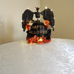 Bat on Pumpkin Light up Display. - Etsy