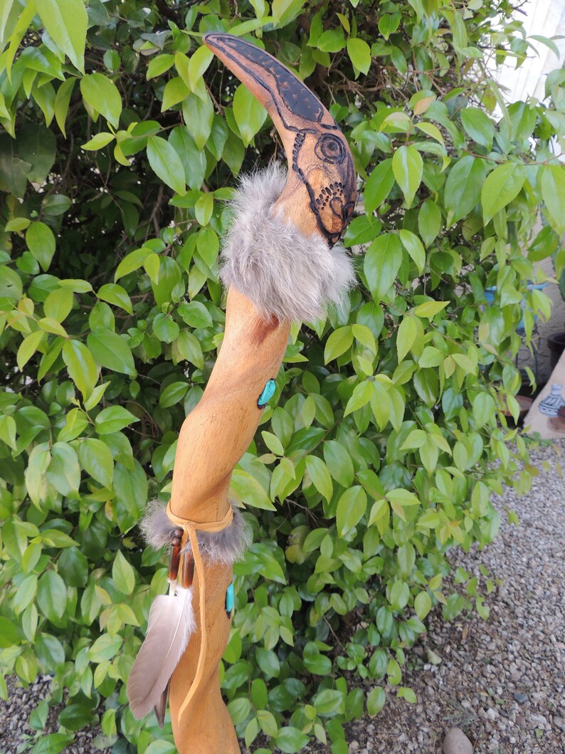 Rabbit Spirit Native American Corkscrew Willow Cane/ Walking - Etsy