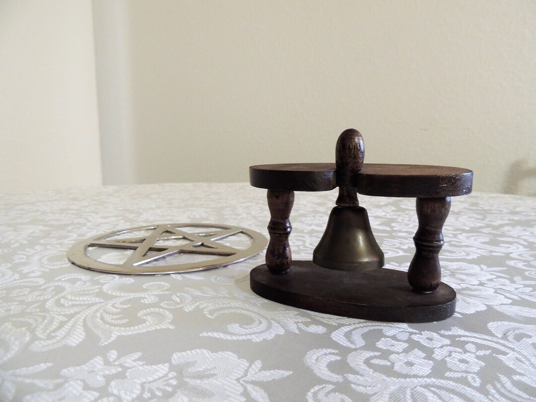 Rare, Colonial Altar Bell With Stand, Wood and Brass. - Etsy