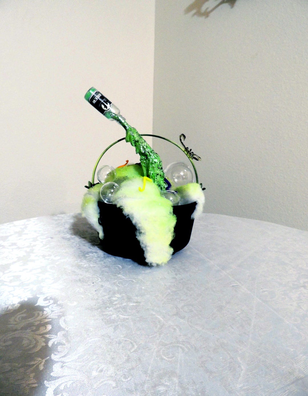 Witches Cauldron Floating Potion Bubbling Brew and Flashing Green ...