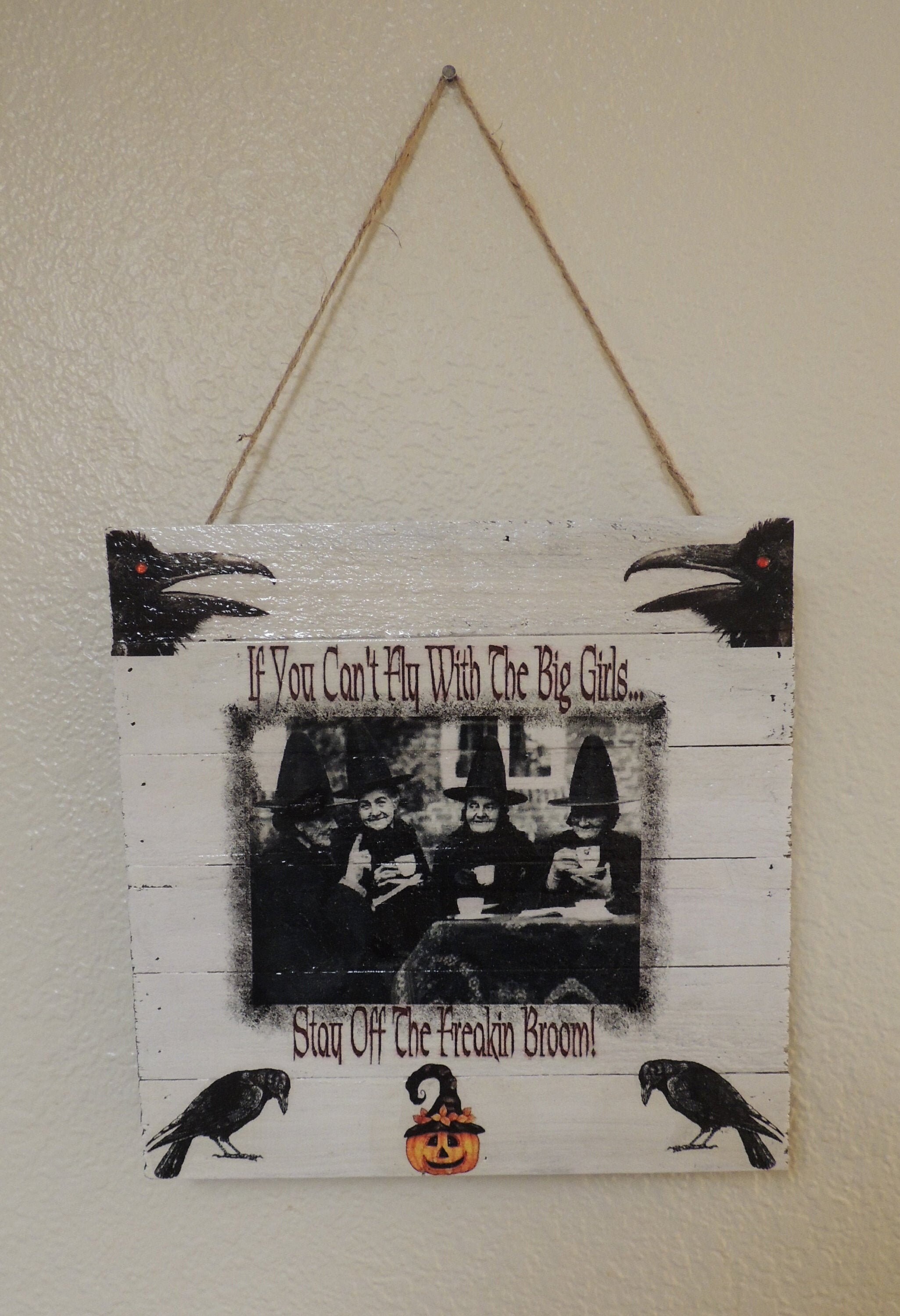 Custom Wiccan Witches Halloween Sign Wooden Wall Hanging | Etsy
