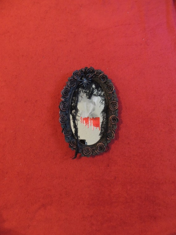 Custom Oval Creepy Mirror Halloween Prop Wall Decor Scary - Etsy