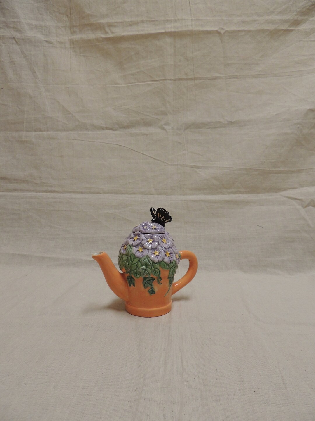 Teapot, Butterfly, Collector Teapot, Flowers, Vintage Teapot, Papel ...