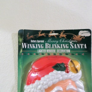 Vintage Christmas Display Winking Blinking Santa Clause Lighted Window ...