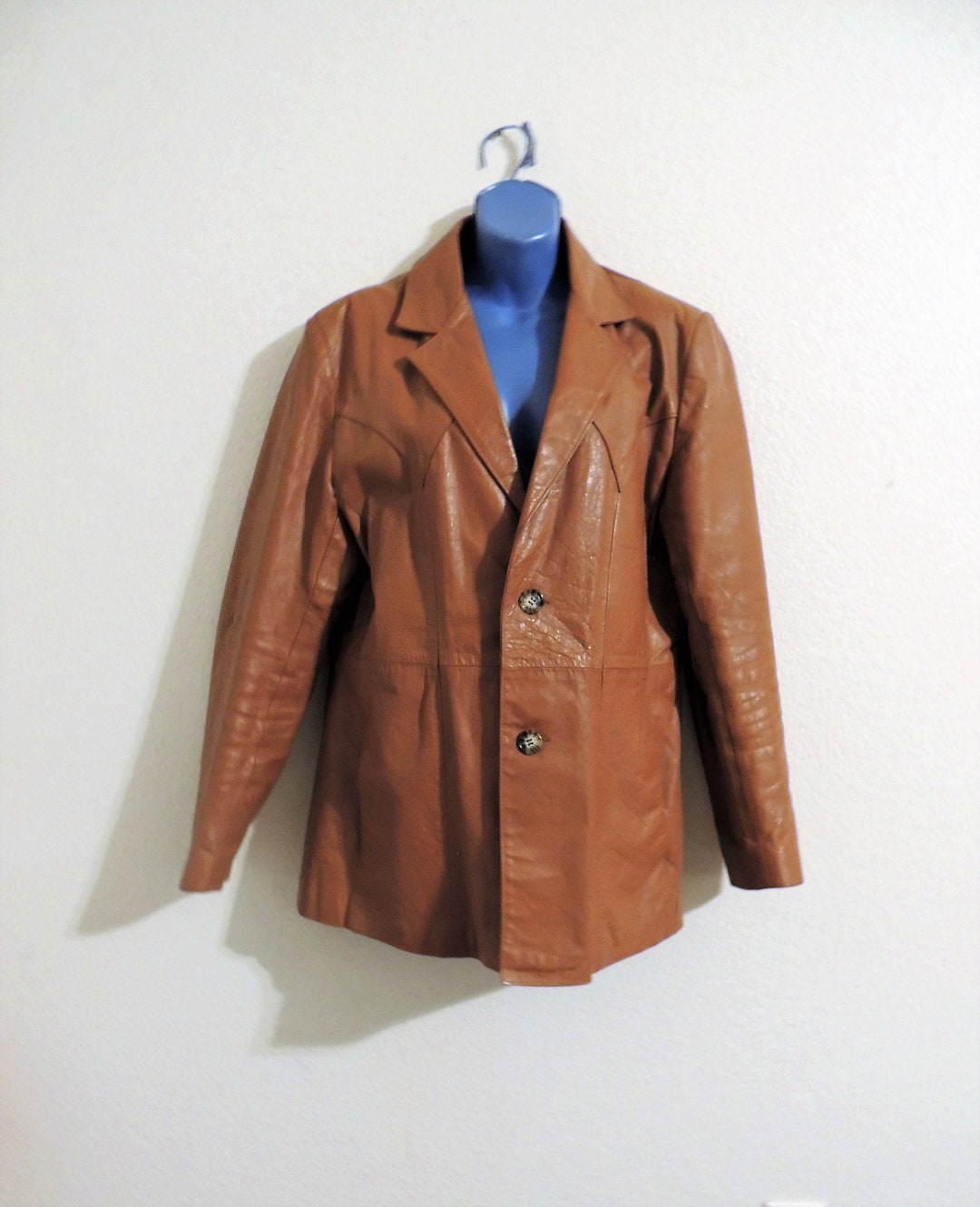 Vintage Men's Squash Brown Leather Jacket/blazer, Size 44, Made in ...