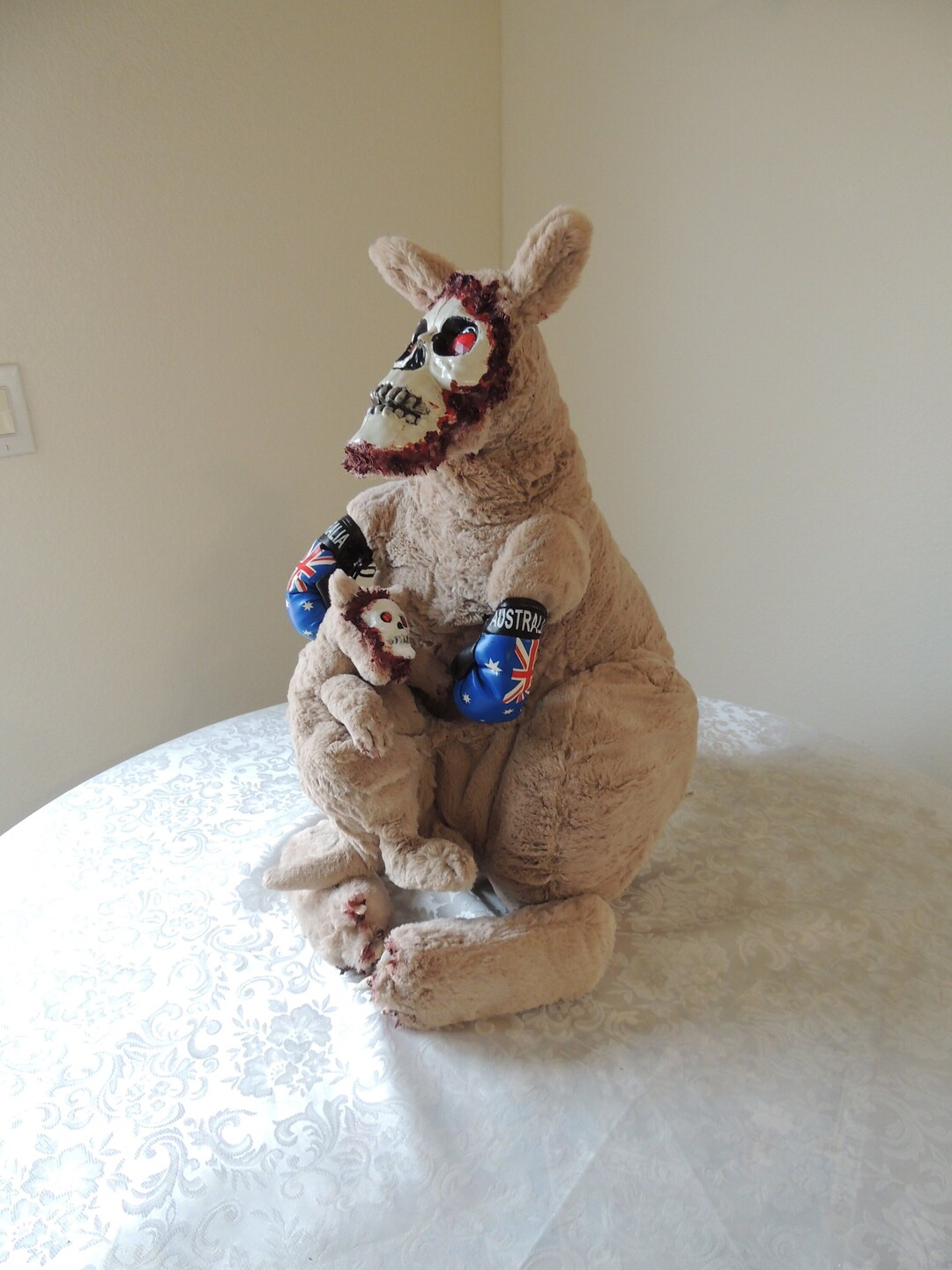 Handmade Creepy Boxing Plush Kangaroo Mom With Creepy Baby Joey 24 ...