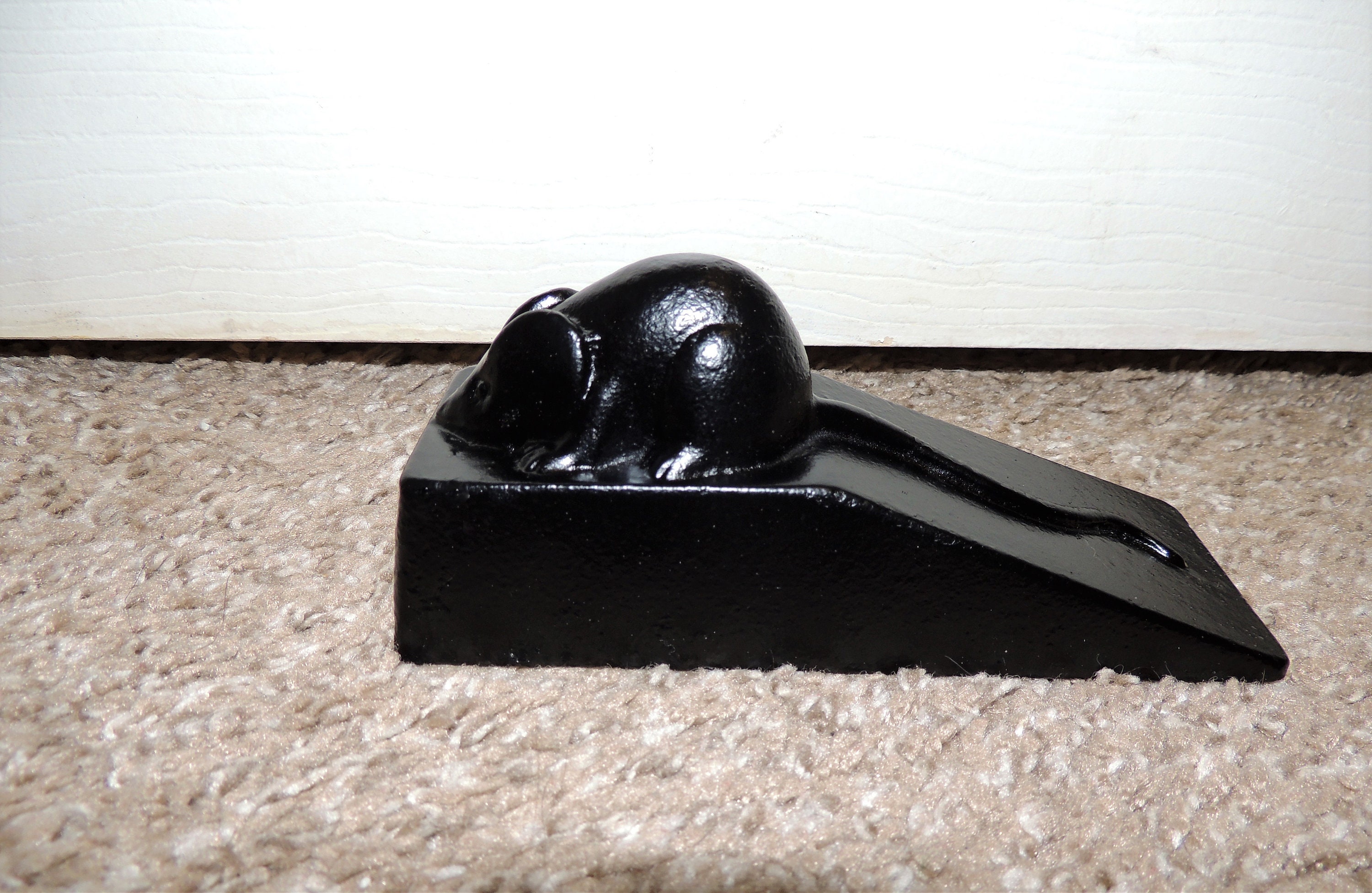 Vintage Cast Iron Mouse On Cheese Door Stop Mid Century | Etsy