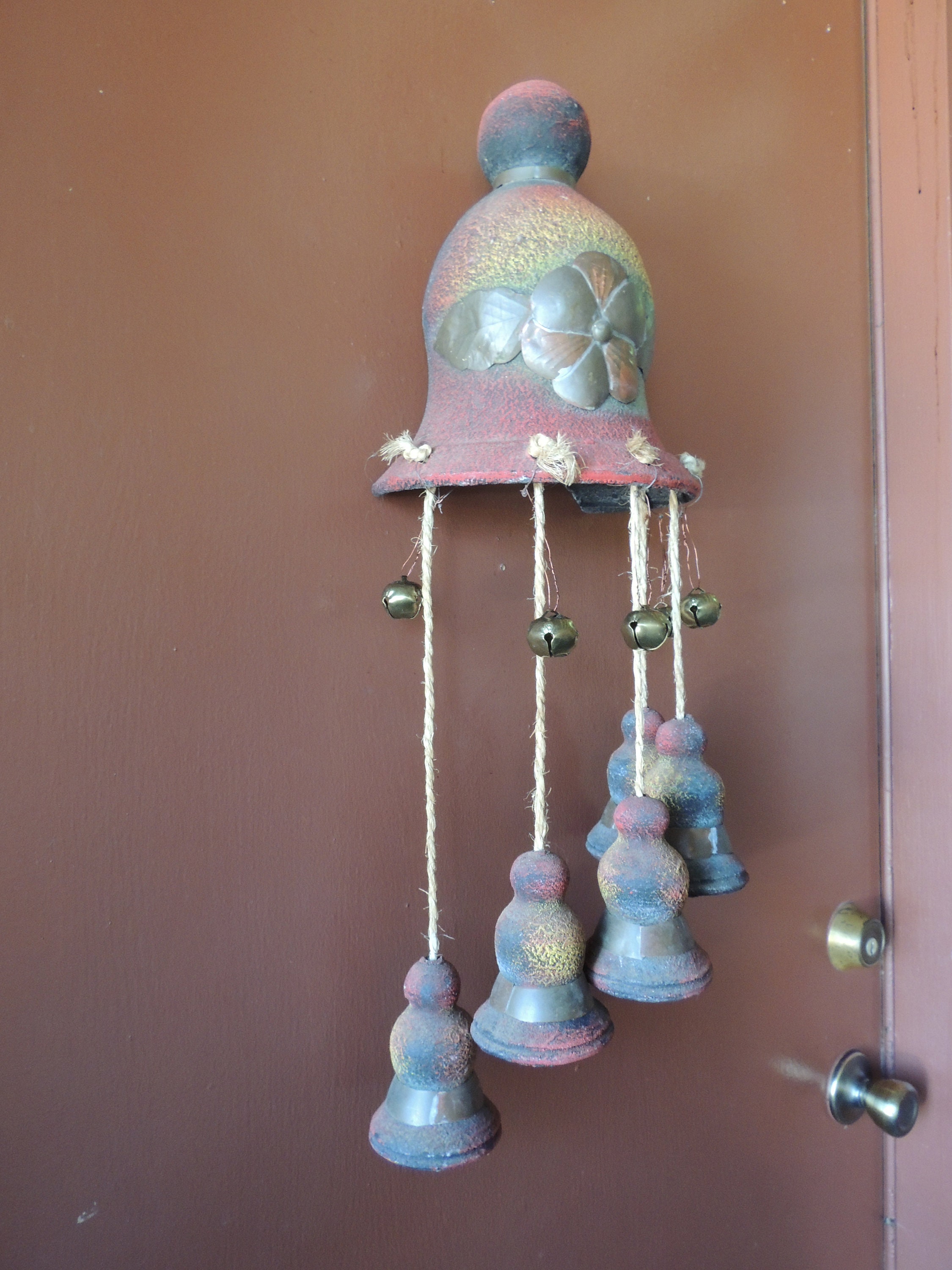 Vintage Pottery Wall Hanging Half Bell, Chimes, Mexico, Spanish, Wall ...