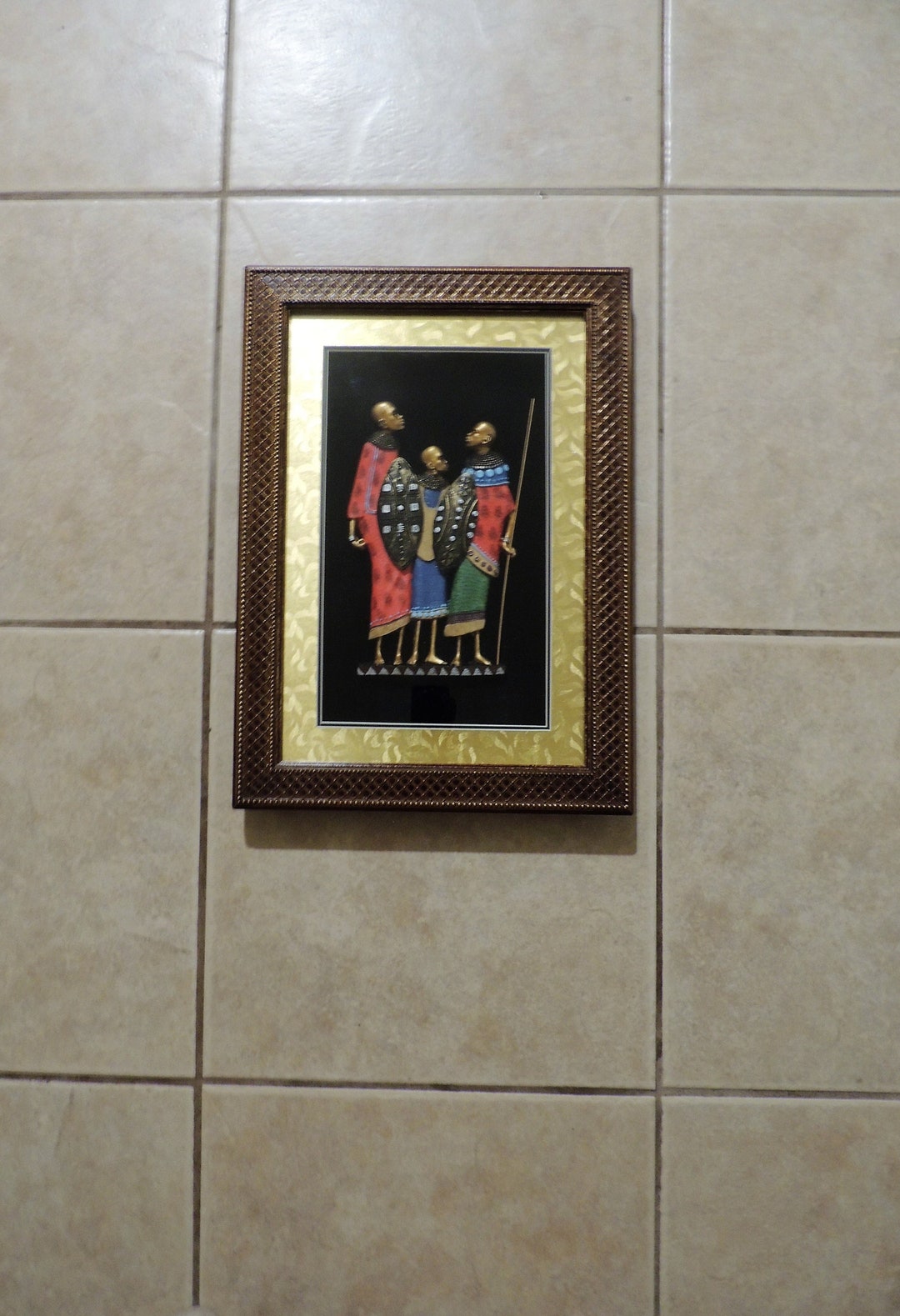 1980's African Tribal Shadow Box Zulu Warriors Matted - Etsy