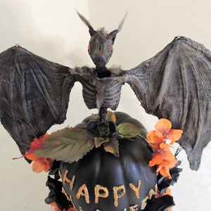 Bat on Pumpkin Light up Display. - Etsy