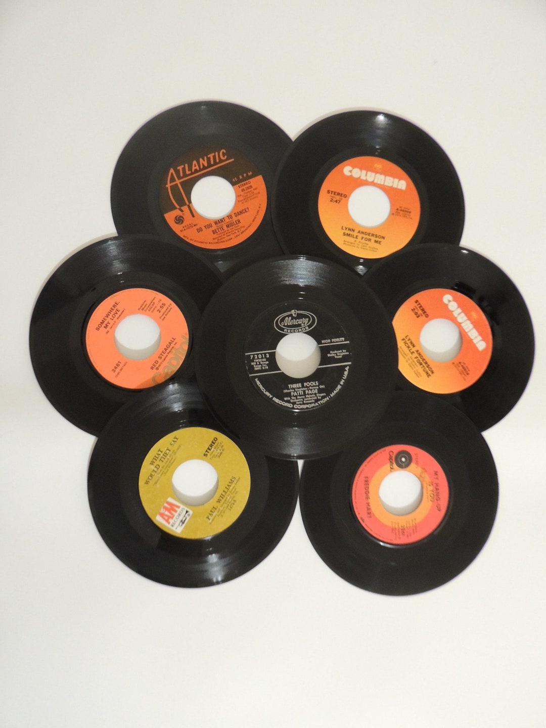 Seven 1970's 45 Vinyl Records. - Etsy