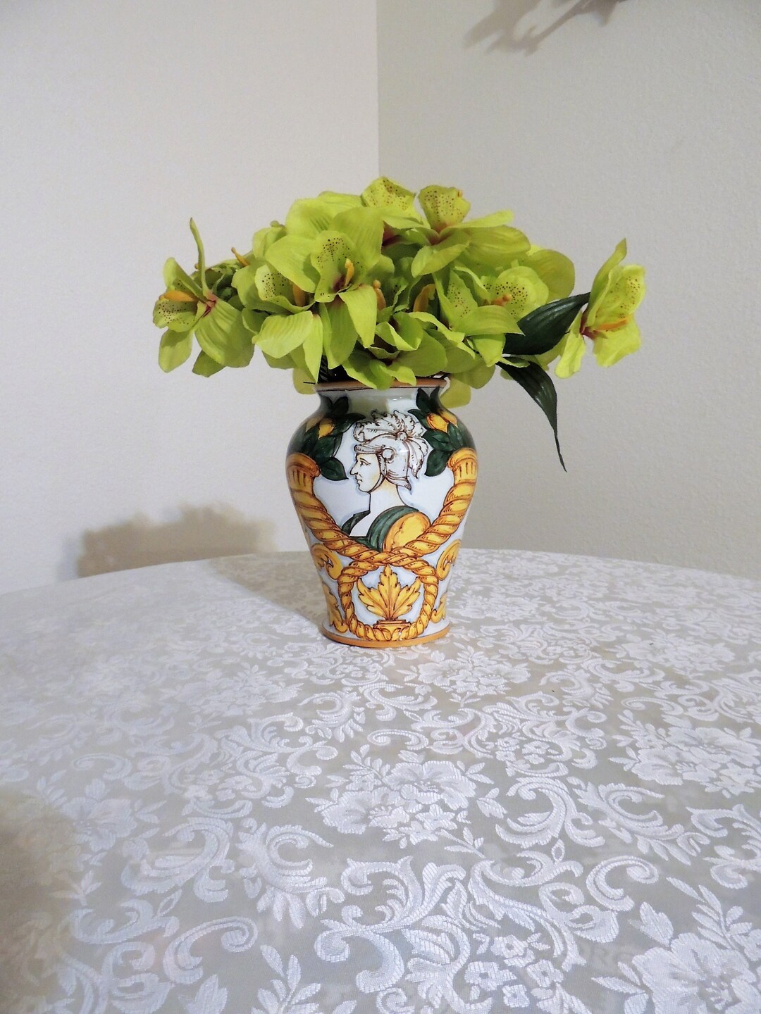 Early 1900's Ceramic Vase With Roman Gladiator Bust, Made in Italy ...