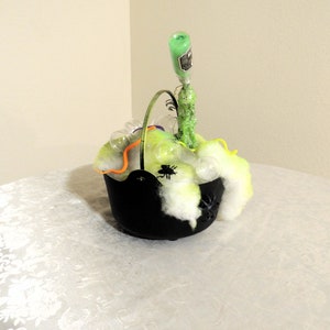 Witches Cauldron Floating Potion Bubbling Brew and Flashing Green ...