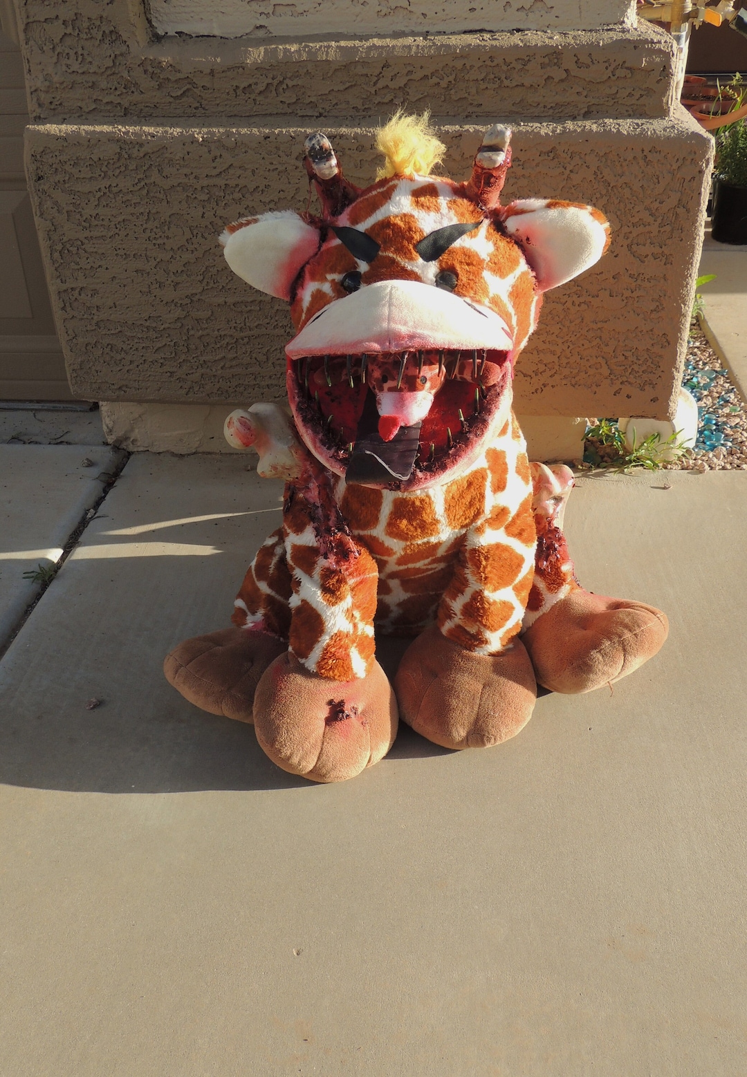 Large Handmade Giraffe Horror Plush, Creepy Doll, Gothic Stuffed Animal ...