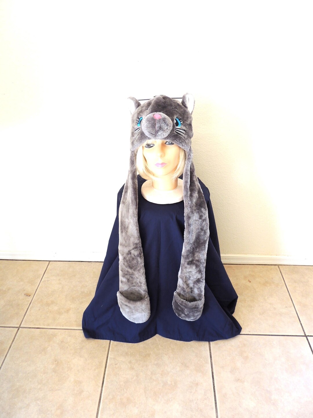Furry Animal Hats With Mittens, Scarf, Costume / Winter Accessory. - Etsy