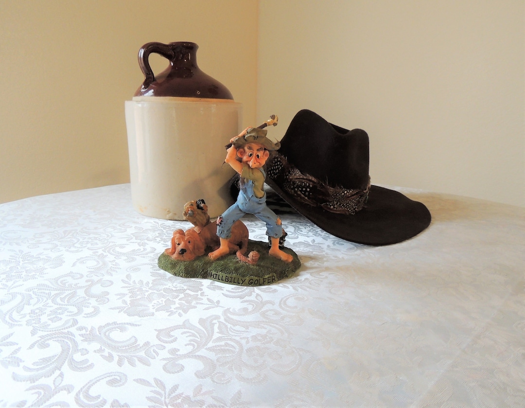 Vintage 1980's Hillbilly Figurine "hillbilly Golfer", Hillbilly Holler ...