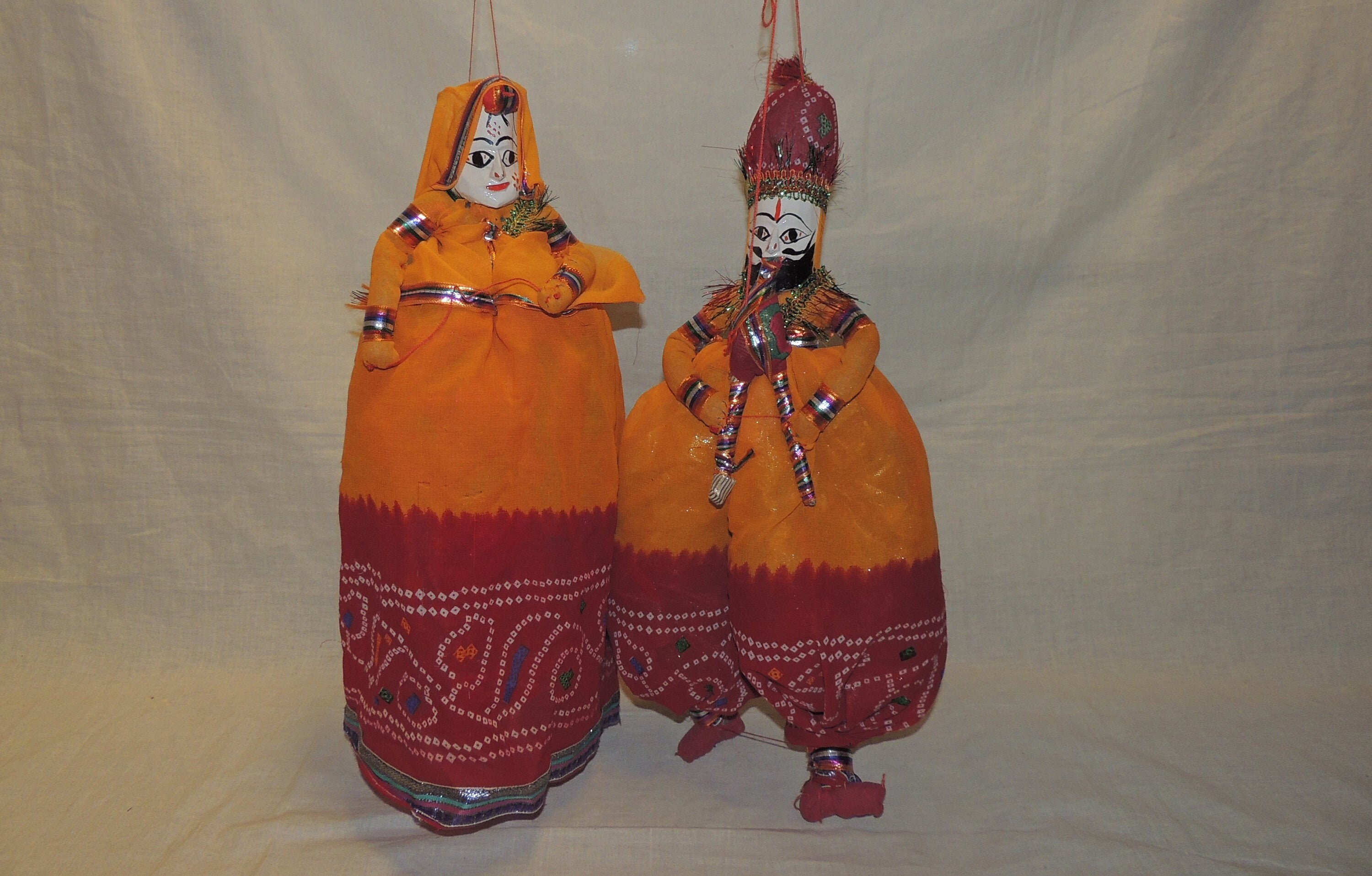 A Pair of Vintage East Indian Puppet Dolls Marionette | Etsy