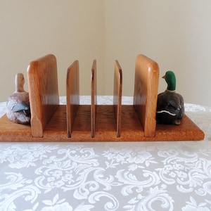 Vintage Duck Decoy Magazine / Book Rack, Oak and Ceramic, Table Top. - Etsy