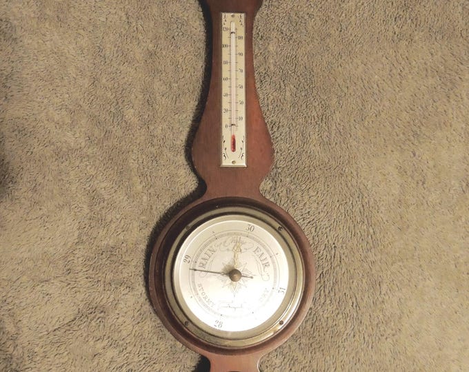 Airguide Banjo, Genuine Mahogany Stormy to Fair Barometer, Thermometer ...