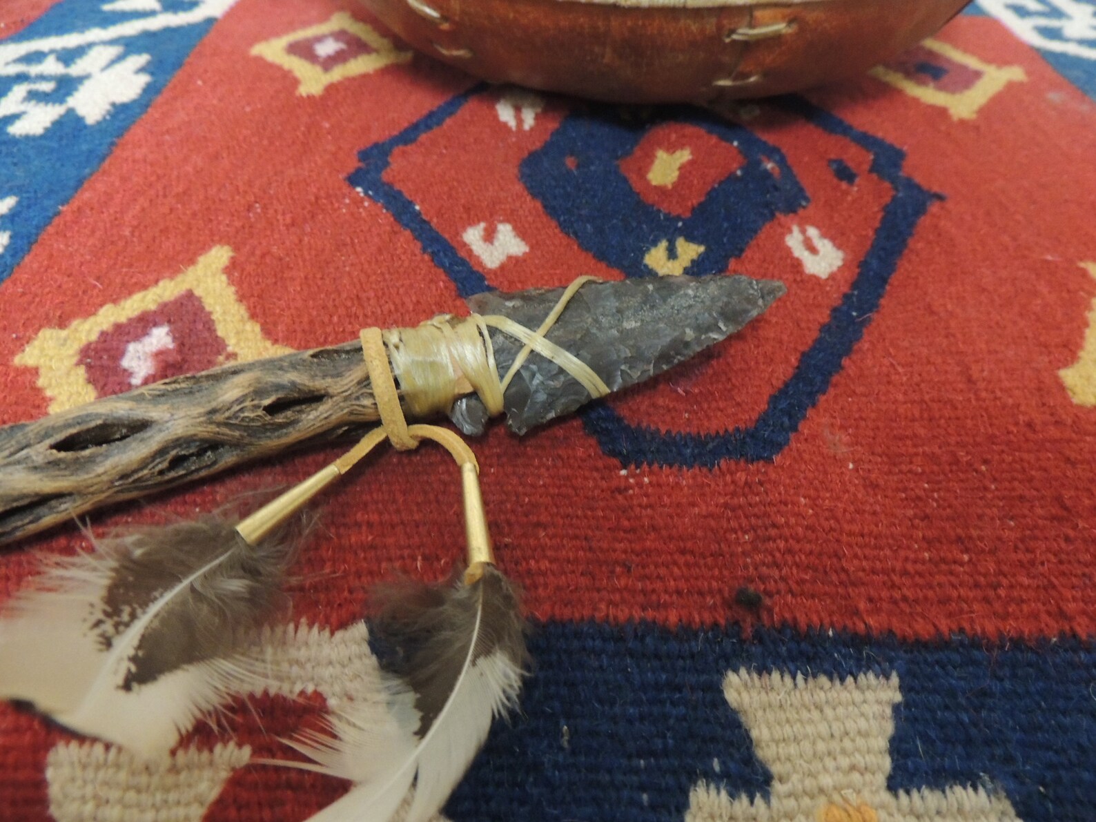 Handmade/ Native American Flint Knife/cactus Handle/buffalo - Etsy