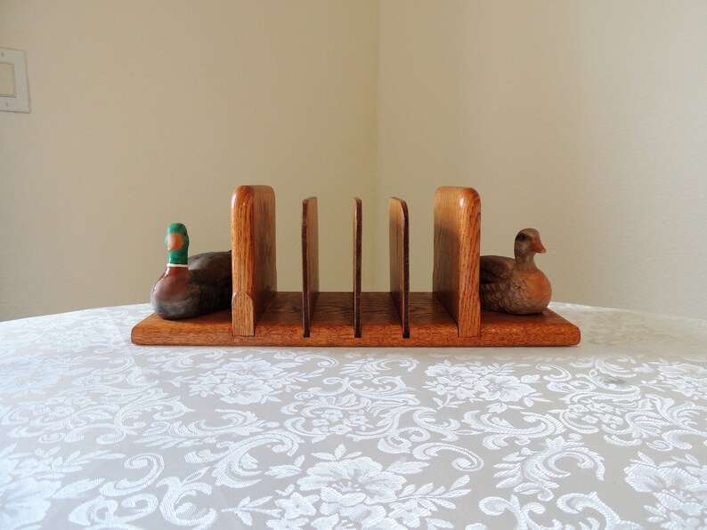 Vintage Duck Decoy Magazine / Book Rack Oak and Ceramic - Etsy