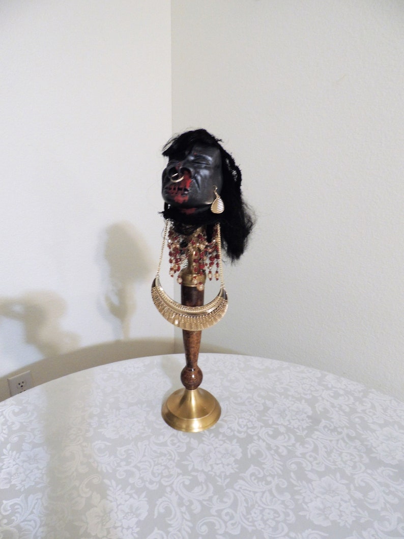 Faux Shrunken Head on Display Stand Oddity / Curiosity. - Etsy