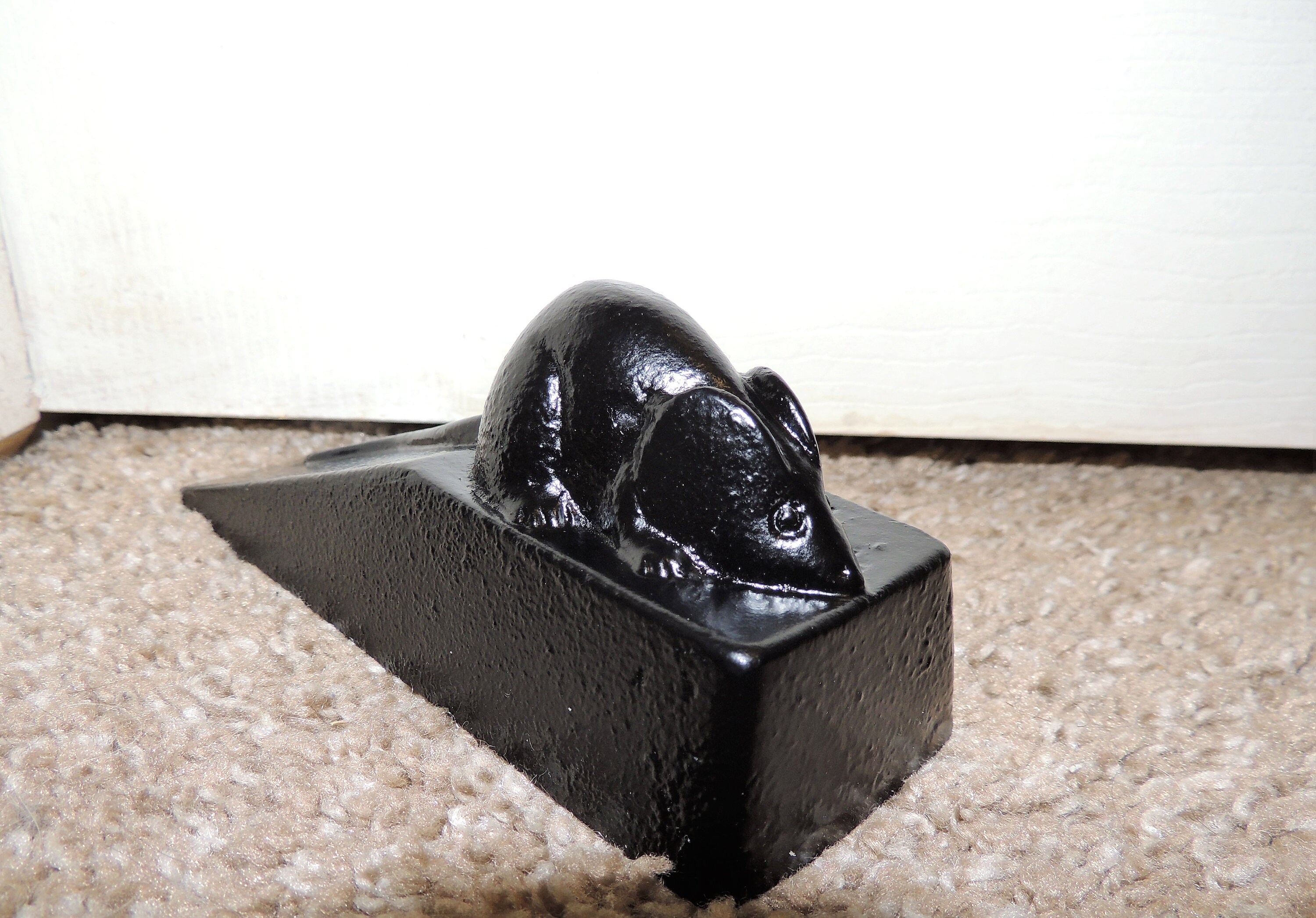 Vintage Cast Iron Mouse On Cheese Door Stop Mid Century | Etsy