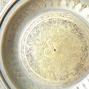 Early 1900's Arabic Egyptian Heavy Silver Tray, Bowl or Plate With ...