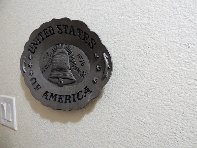 Vintage Bi Centennial Pewter Wall Plate Plaque 1776 - 1976 Liberty Bell ...
