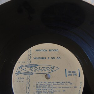 Rare Vintage 1964 / 1965 Audition Record and First Press Album the Ventures A Go Go, BLP 2037 ...