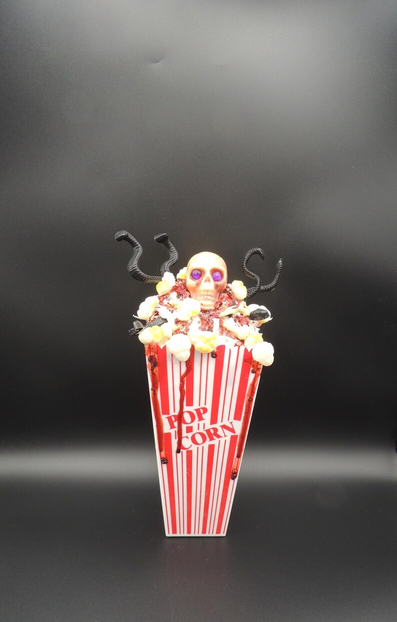 Bloody Skull and Crossbones Faux Movie Theater Popcorn Halloween ...