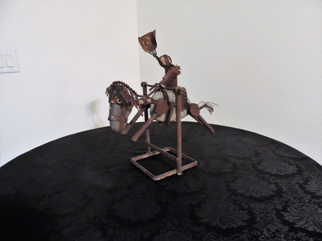 1960's Balancing Cowboy on Horse Folk-art Hand Made Metal - Etsy