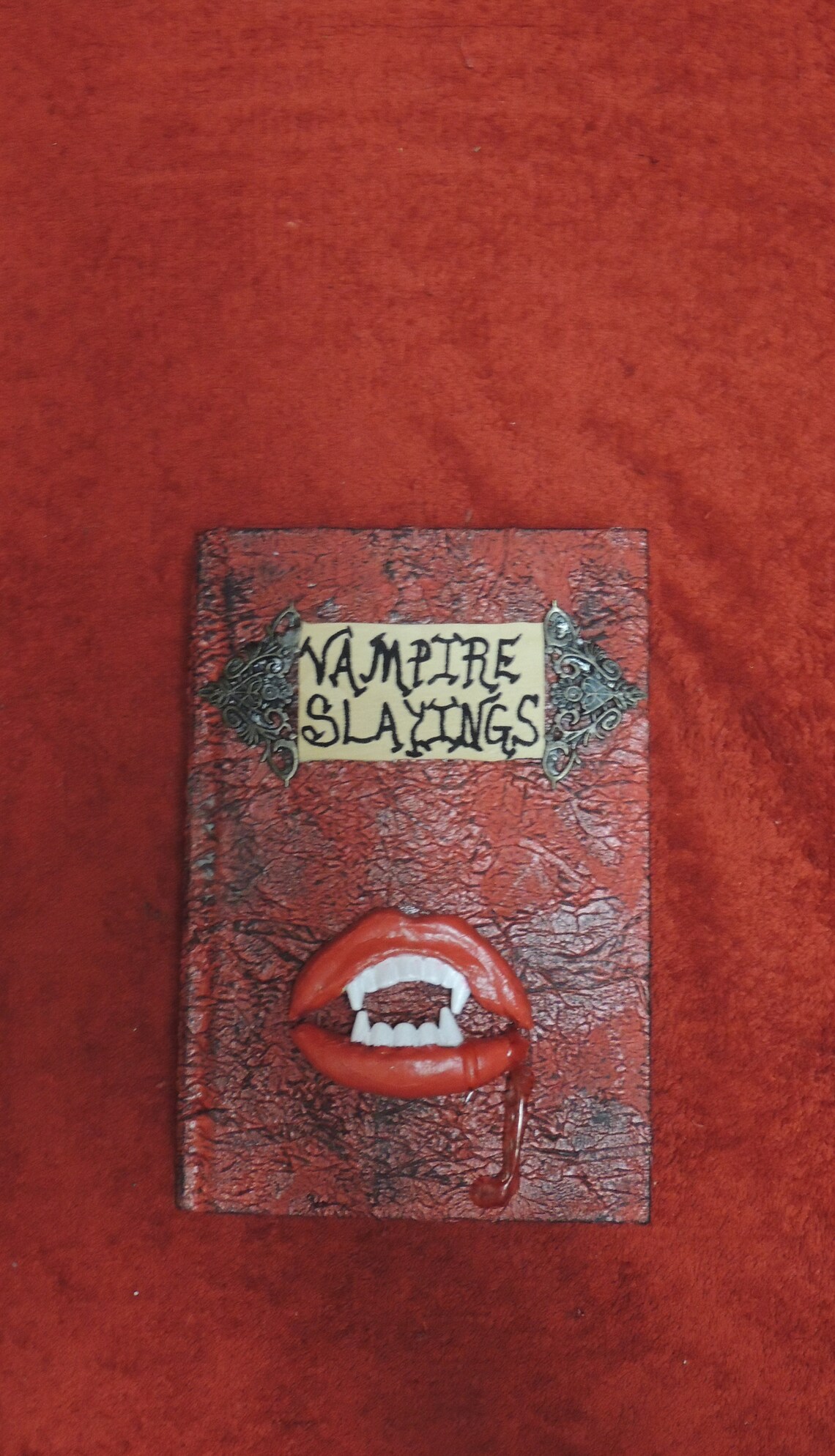 Custom Vampire Slayings Spell Book Corpsed, Hand Sculpted, Blood, Fangs ...