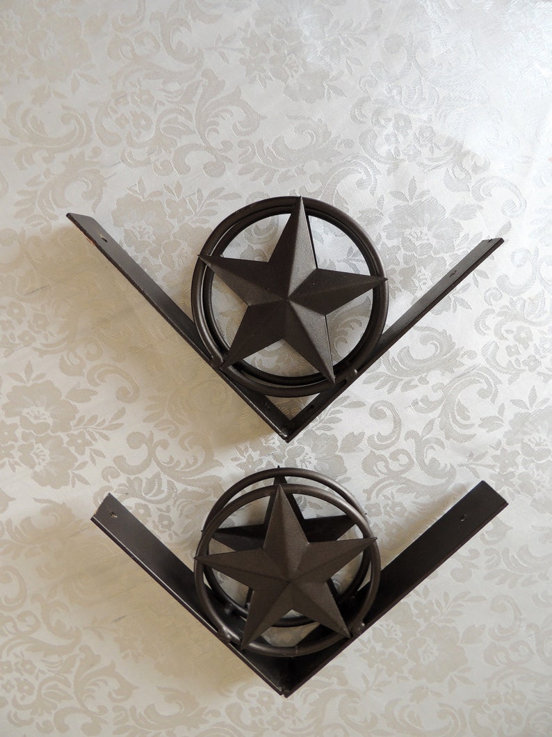 Vintage Metal Shelf Brackets With Double Star Décor. - Etsy