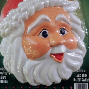 Vintage Christmas Display Winking Blinking Santa Clause Lighted Window ...