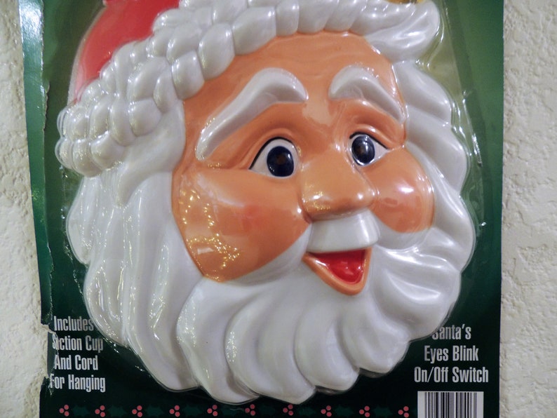 Vintage Christmas Display Winking Blinking Santa Clause Lighted Window ...