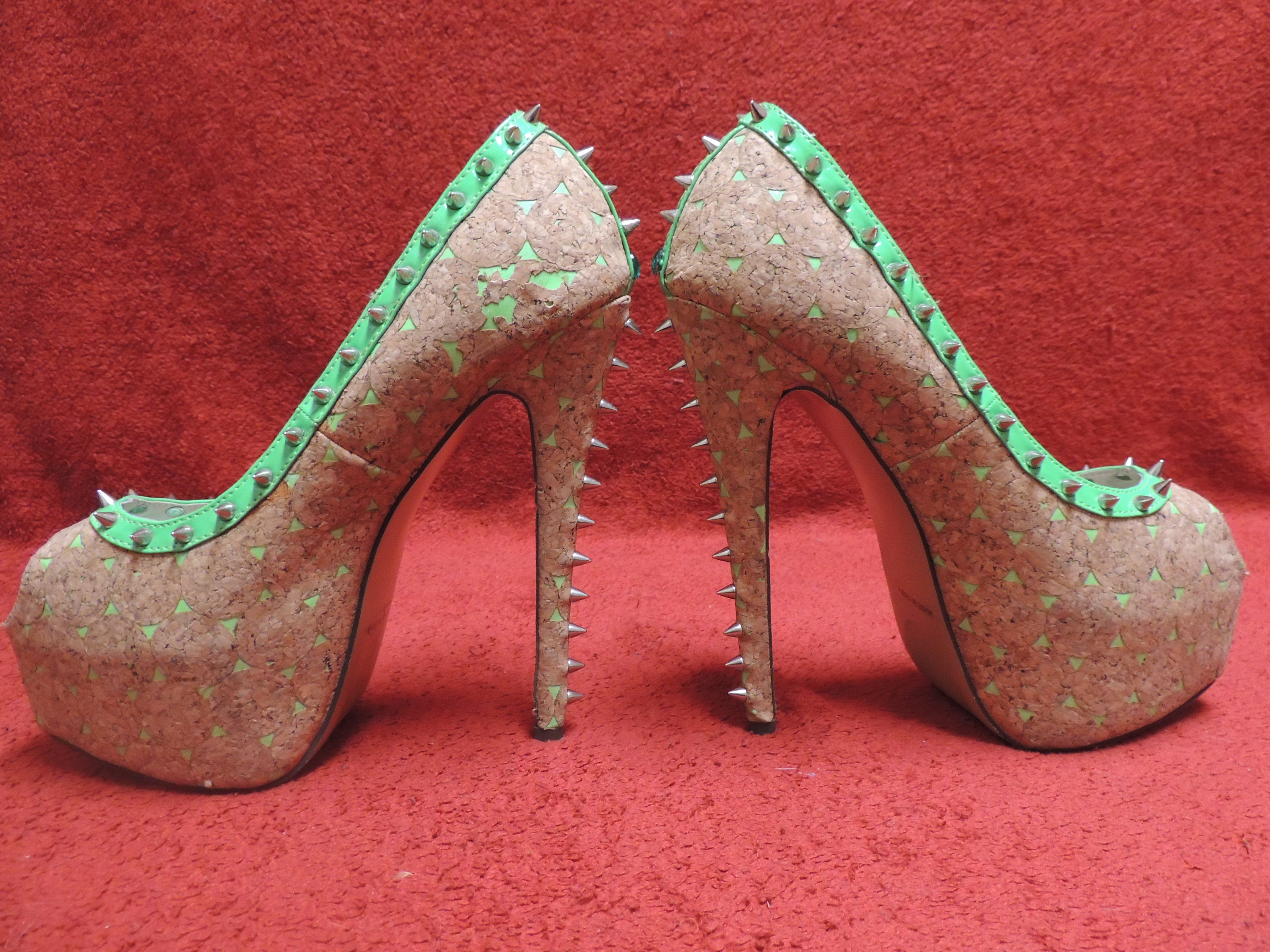 Redkiss Green Ruby Pumps Woman's Size 8 1/2 Open Toe Cork | Etsy