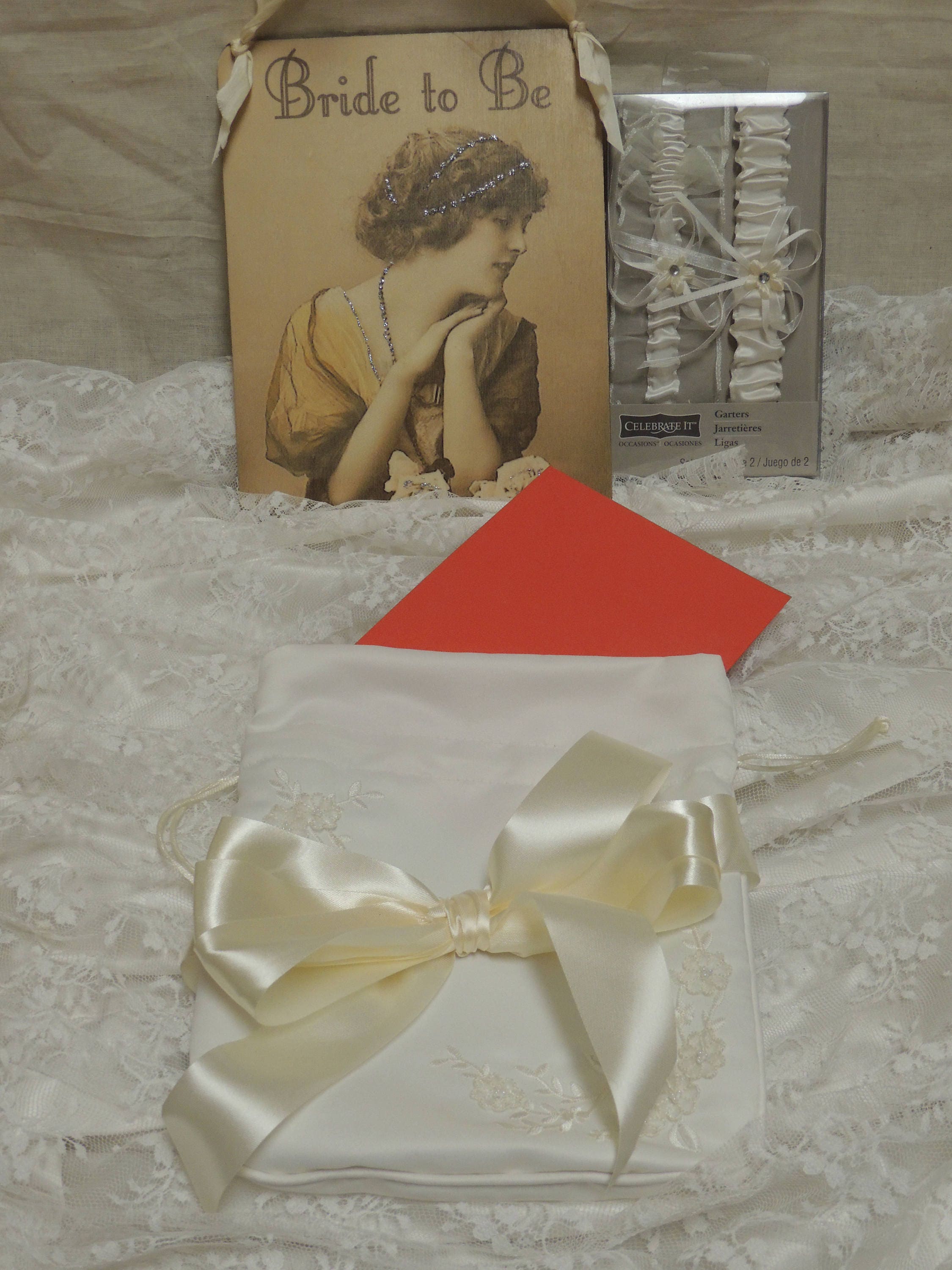 Wedding Money Bag Garters Bride to Be Keepsake 3 Item Bundle | Etsy