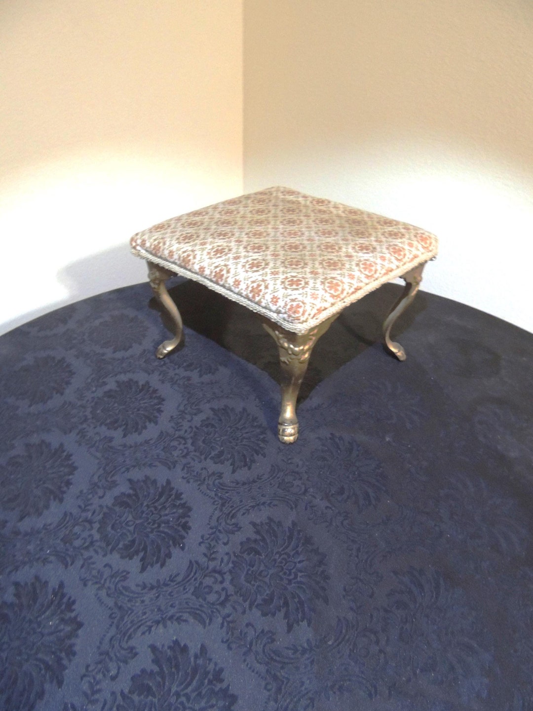 Victorian Wood and Brass Footstool. - Etsy