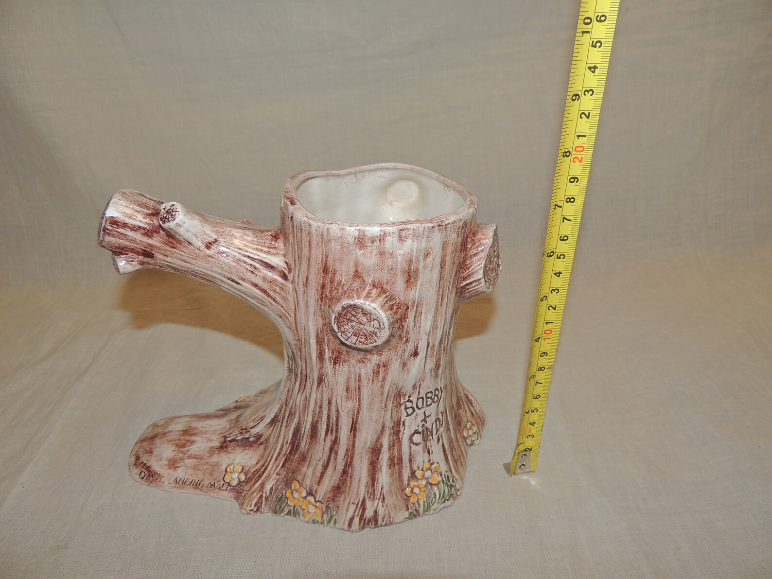 1976 Ceramic Tree Trunk Planter, Vase, Collectible, Hand Made, Vintage ...