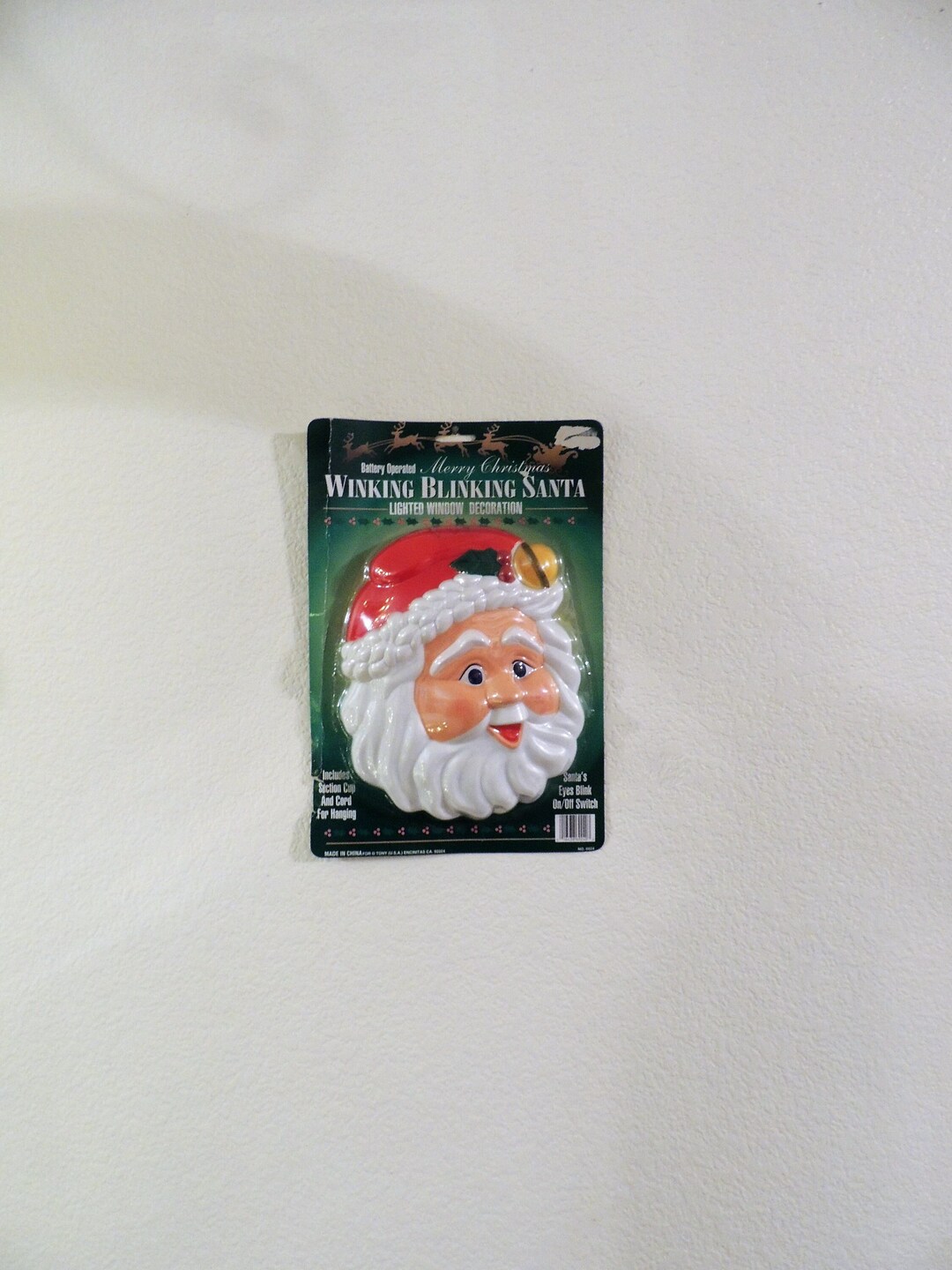 Vintage Christmas Display Winking Blinking Santa Clause Lighted Window ...