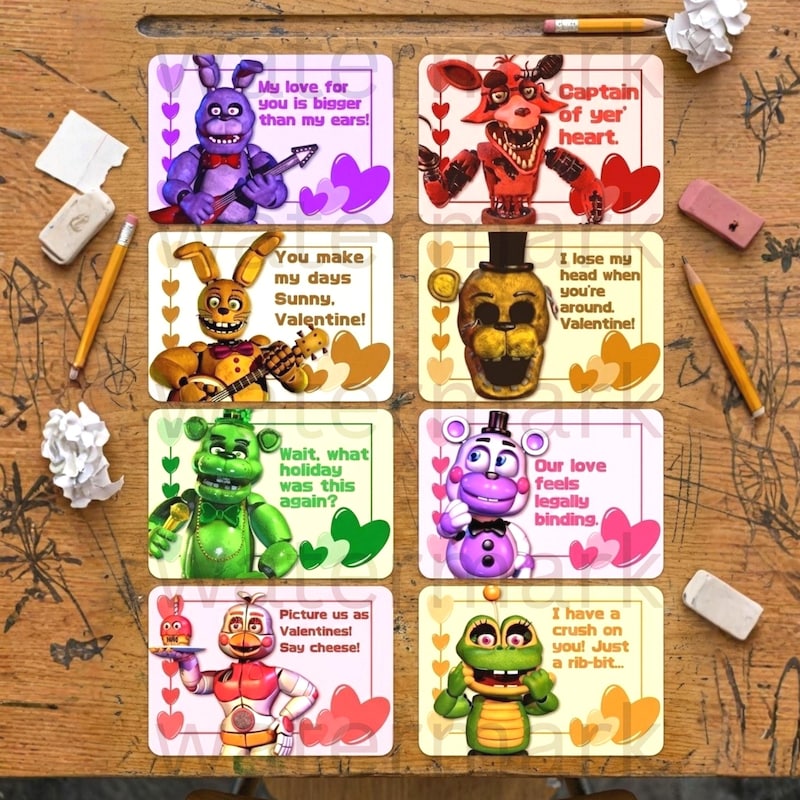 Five Nights at Freddys Valentines Day Cards - Etsy