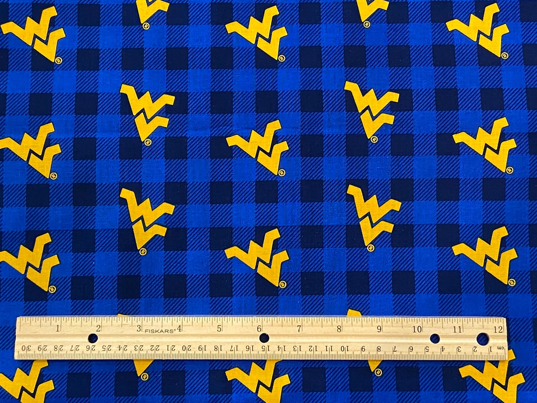 WVU Fabric, West Virginia Fabric, WVU Plaid, 100% Cotton, Quilting ...